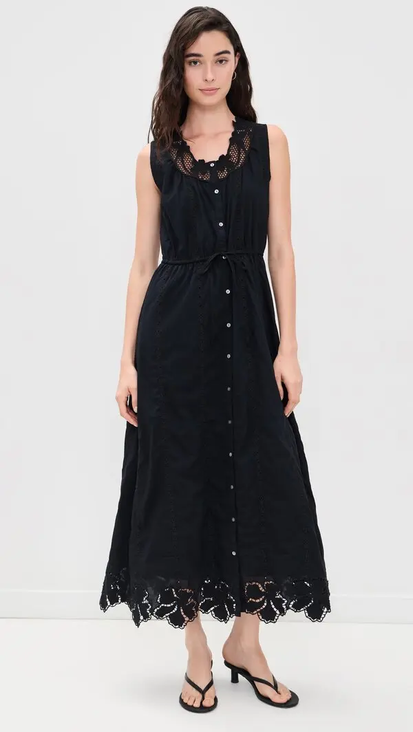 Rails Lorina Maxi Dress With Floral Embroidery - Black