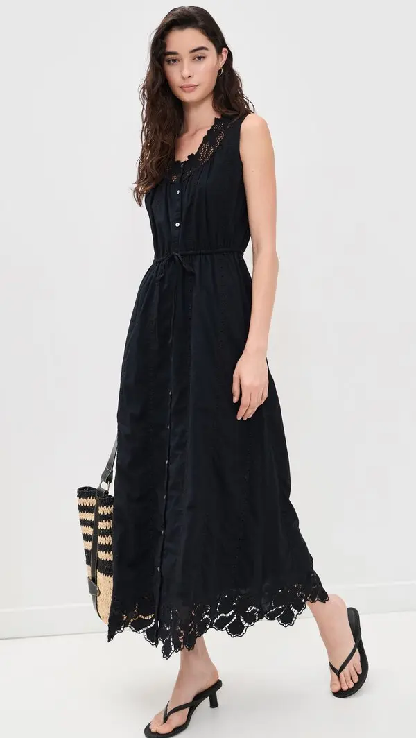 Rails Lorina Maxi Dress With Floral Embroidery - Black