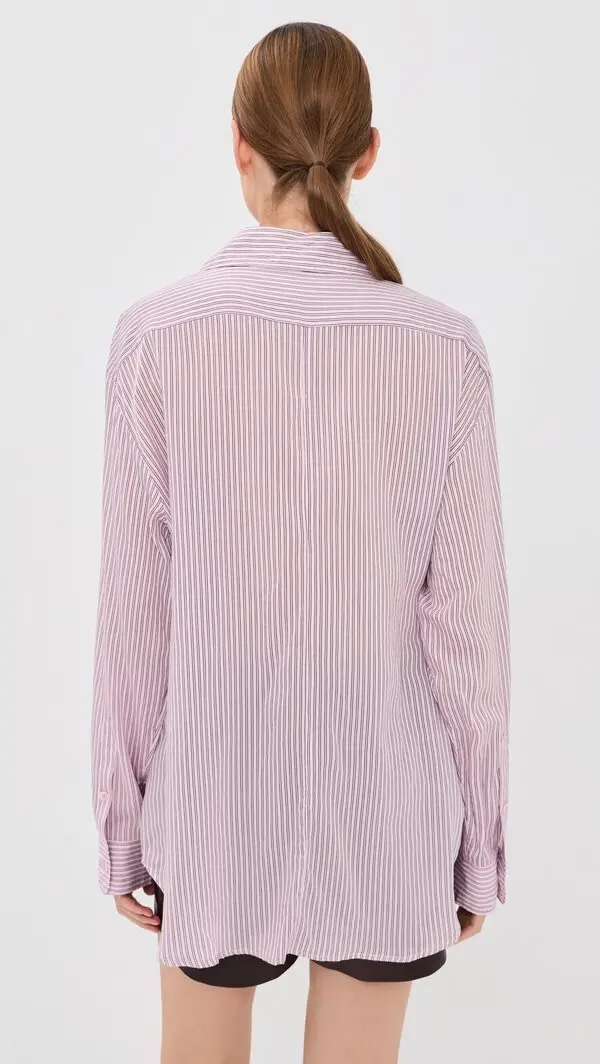 Tibi Ultra Light Striped Pintucked Shirt