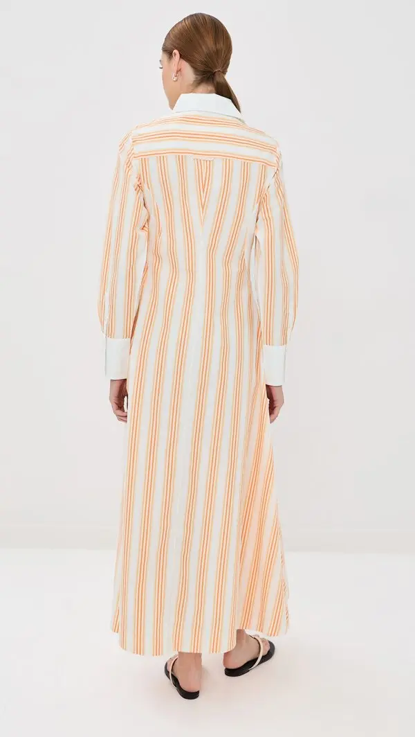 Rosie Assoulin Striped Maxi Shirt Dress