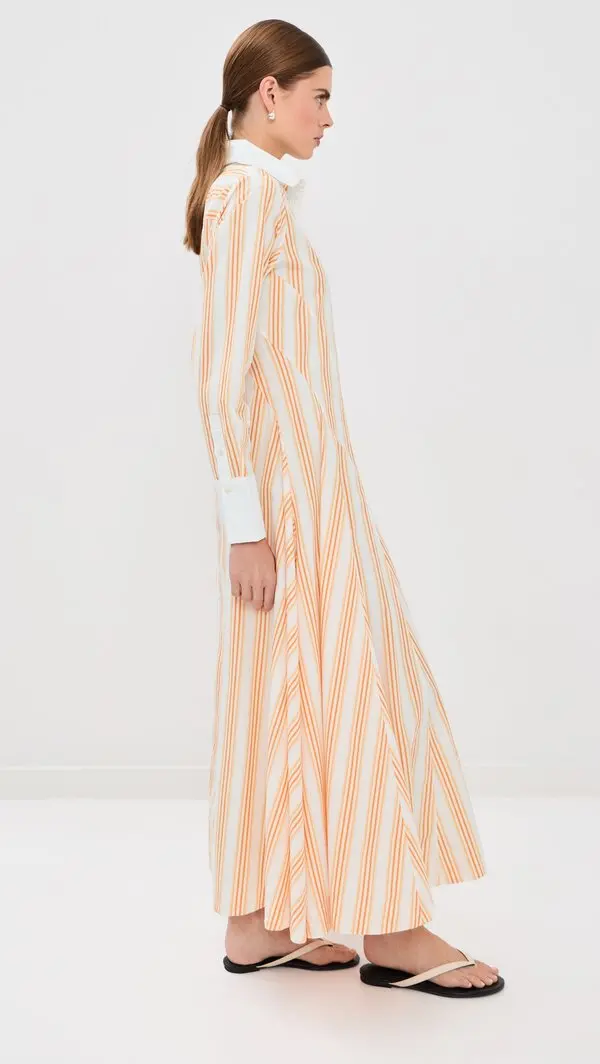 Rosie Assoulin Striped Maxi Shirt Dress