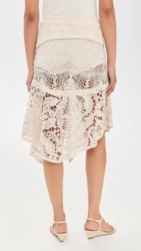 SIEDRES Crochet Skirt With Side Slit