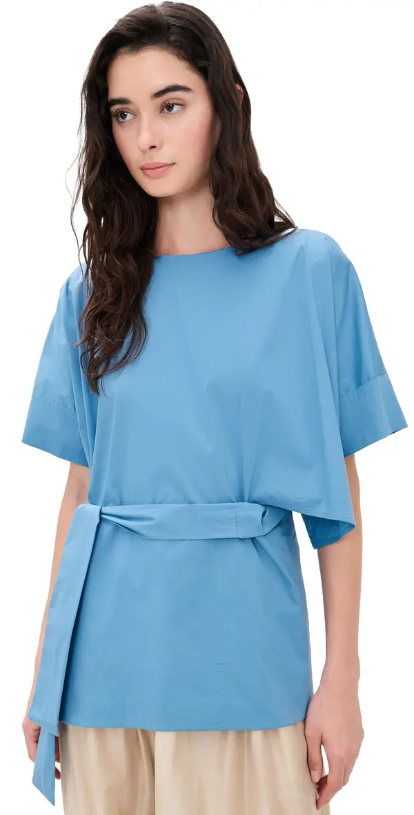 MEIMEIJ Poplin Top With Tie Waist