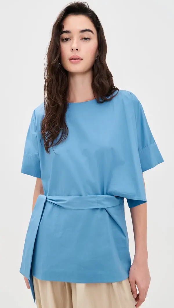 MEIMEIJ Poplin Top With Tie Waist
