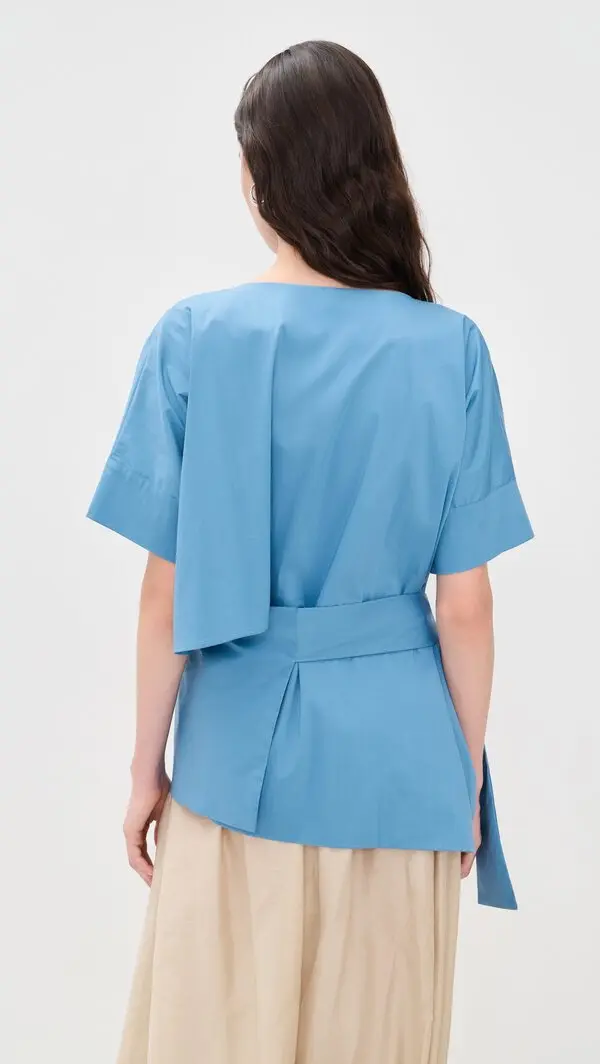 MEIMEIJ Poplin Top With Tie Waist