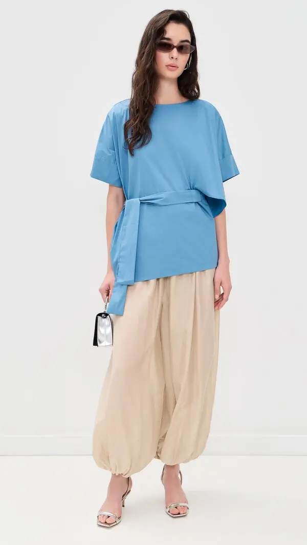 MEIMEIJ Poplin Top With Tie Waist