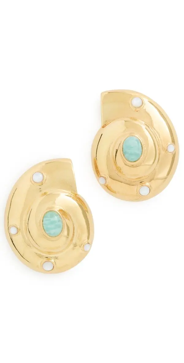 LIZZIE FORTUNATO Nautilus Stud Earrings - Gold
