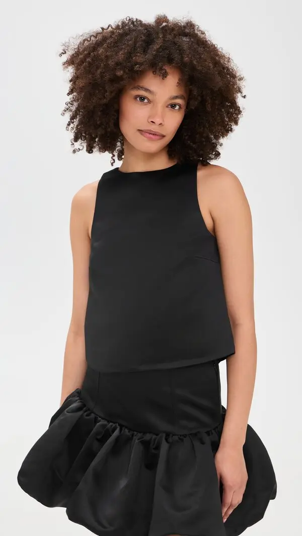 GANNI Duchesse Satin Open Back Top