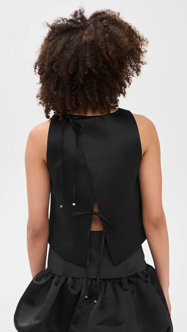 GANNI Duchesse Satin Open Back Top