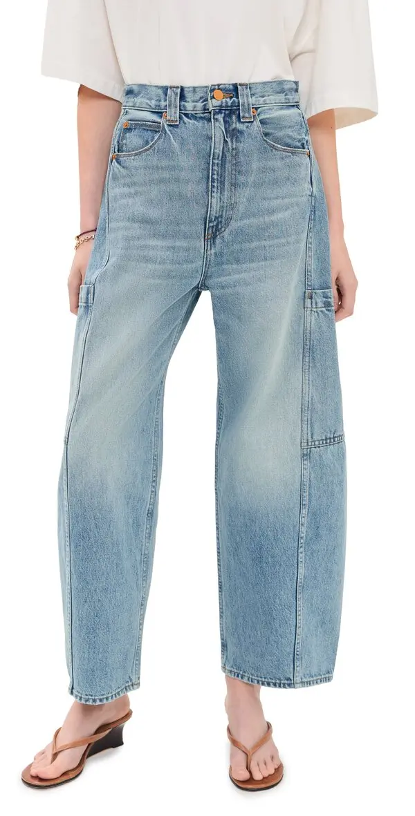 JAMIE HALLER The Crop Painter Jeans - Worn Indigo