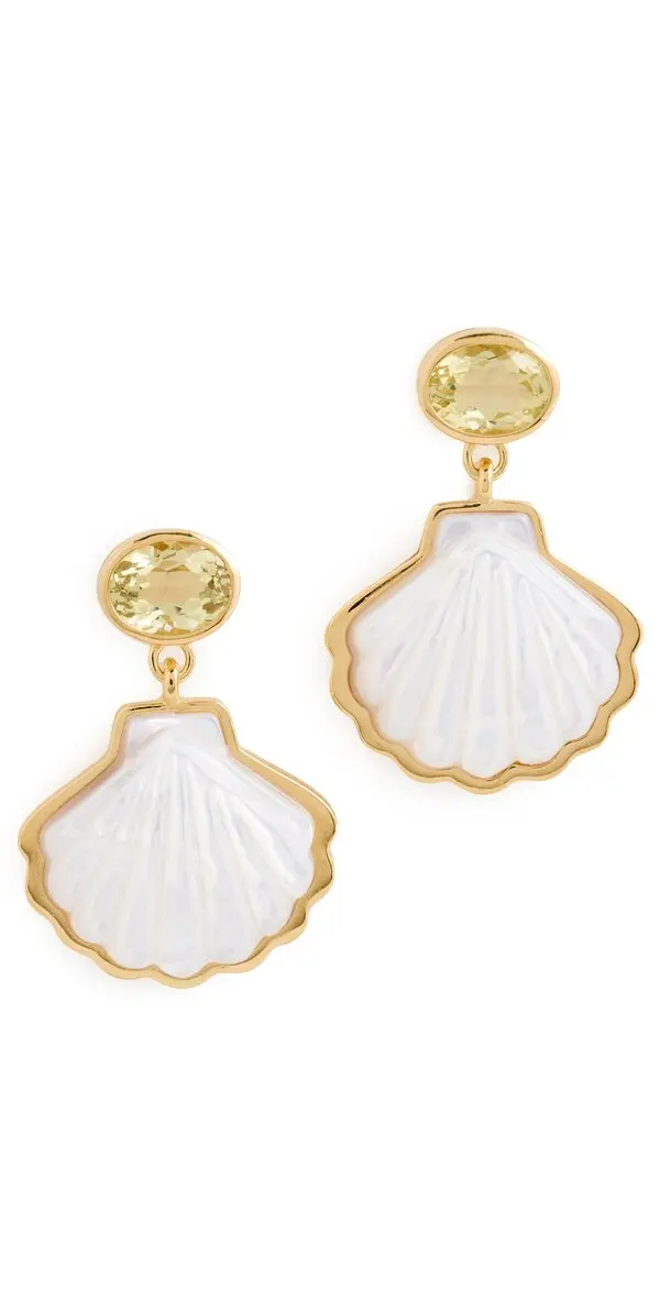 LIZZIE FORTUNATO Luna Shell Earrings - White
