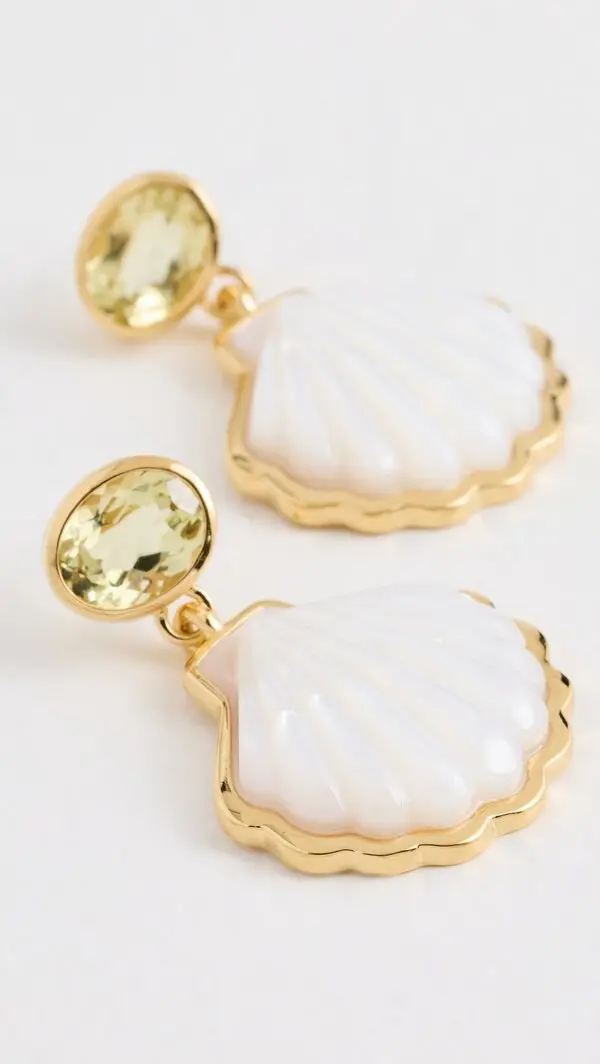 LIZZIE FORTUNATO Luna Shell Earrings - White