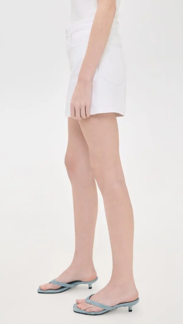 L'Agence Lissania Denim Shorts - Blanc