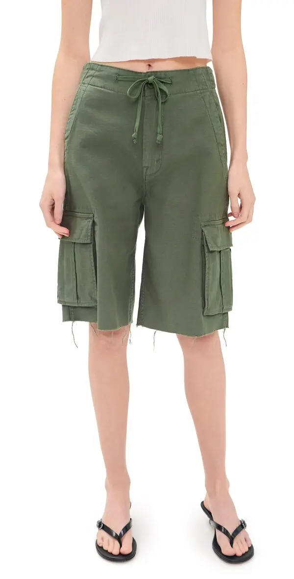 MOTHER The Free Fall Fray Shorts - Sir Yes Sir Military Green