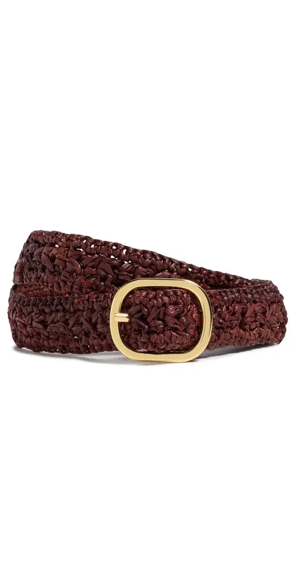 Veronica Beard Raffia Loop Belt - Brown