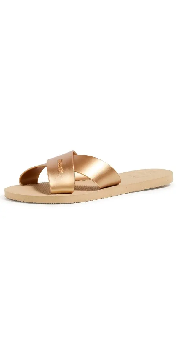 Havaianas Aqua Metallic Sandals - Golden