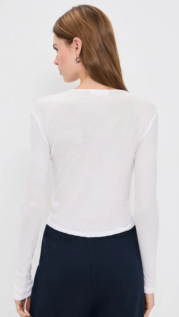 PERFECTWHITETEE Inna French Jersey Long Sleeve Tee