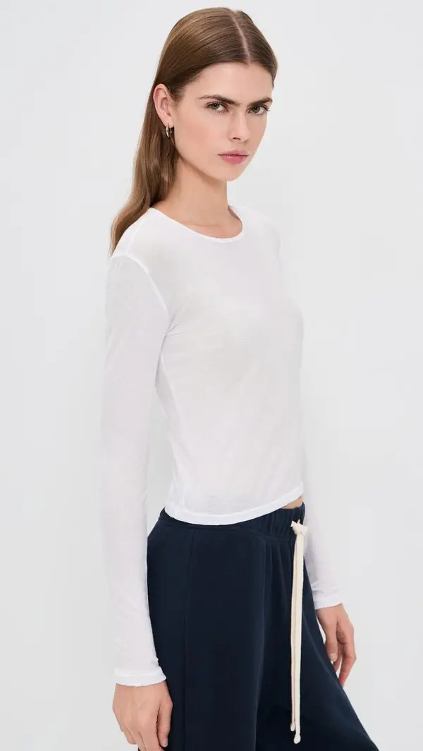 PERFECTWHITETEE Inna French Jersey Long Sleeve Tee
