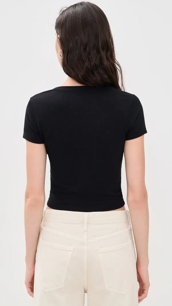 JAMES PERSE V-neck Cropped Tee - Black