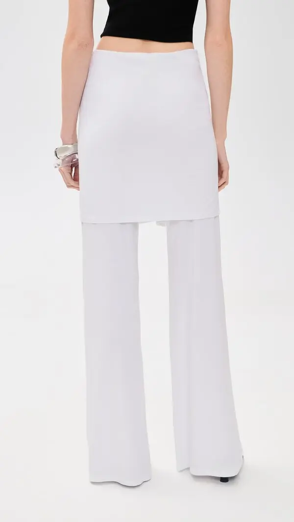 Beaufille Waist Tie Wide Leg Pants - White