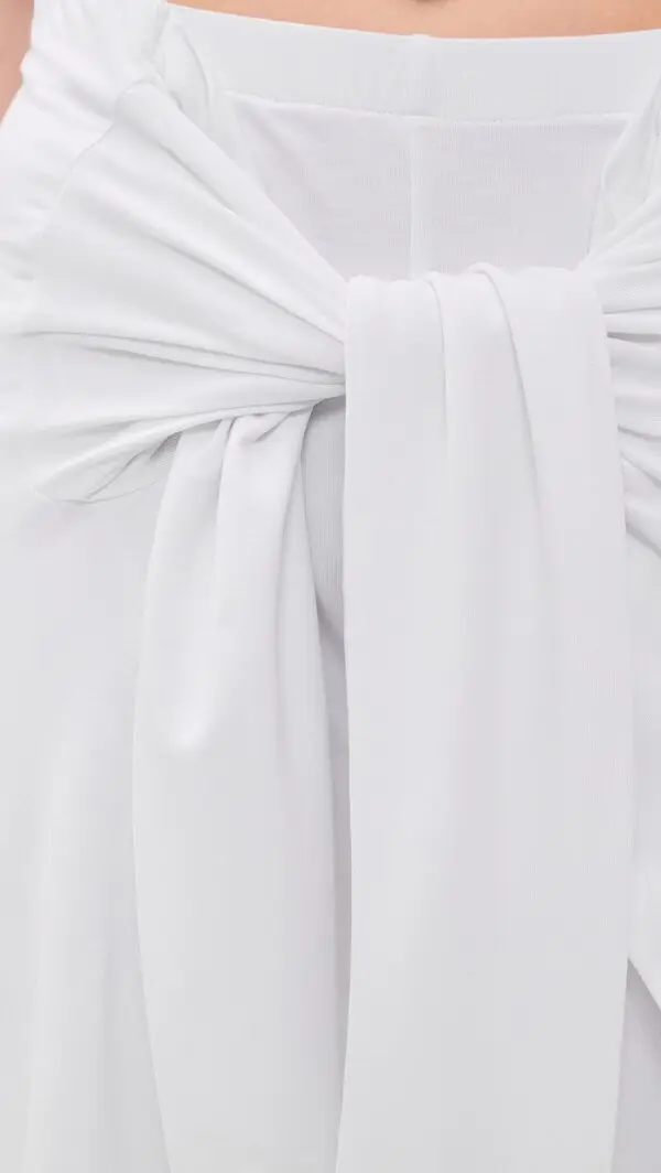 Beaufille Waist Tie Wide Leg Pants - White