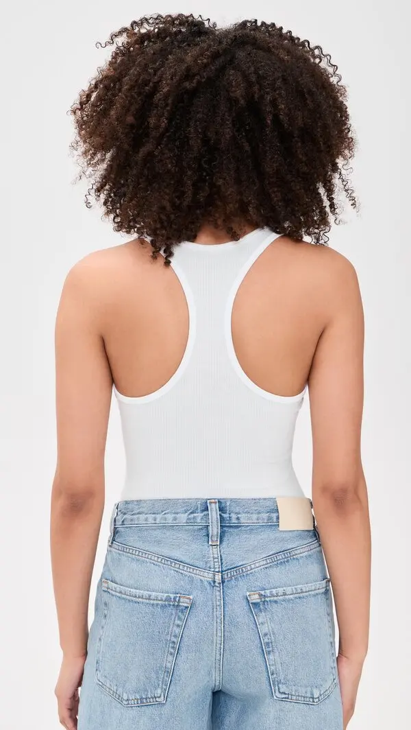 Commando Ribbed Tank Thong Bodysuit - White