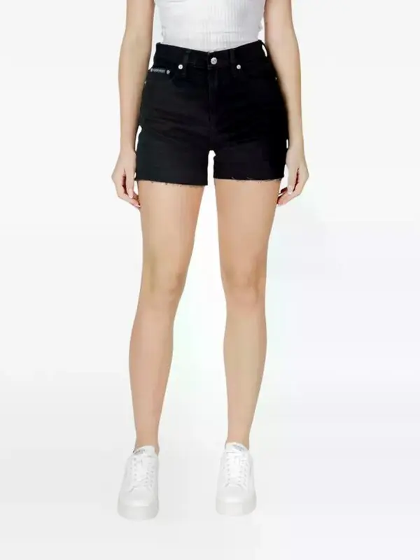 Calvin Klein High-waisted Frayed Shorts - Black