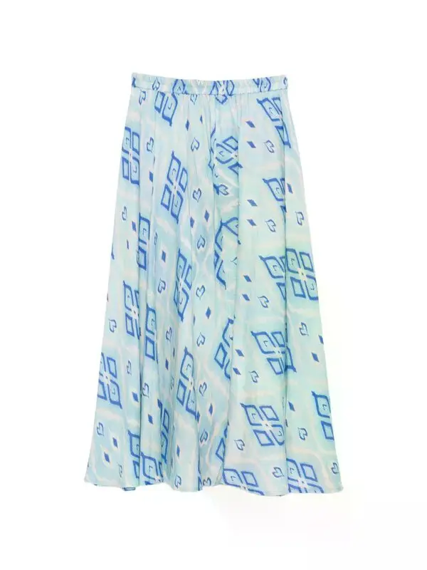 Nimo With Love Ikat-print Flared Midi Skirt