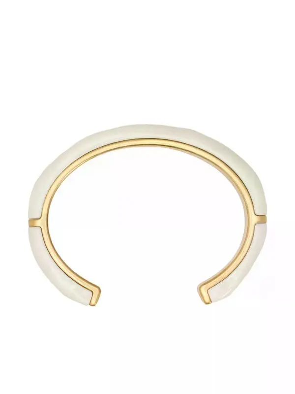 Ami Hammered Lacquered Bracelet - White