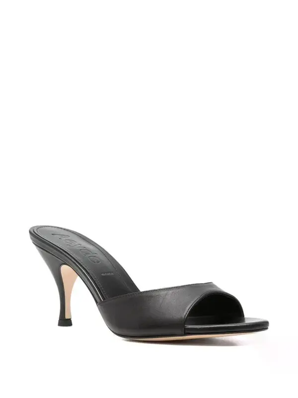 AeydĒ Samia Leather Stiletto Heel Sandals - Black