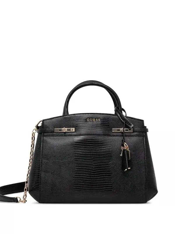 Guess Lizard-effect Tote Bag - Black