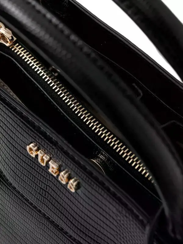 Guess Lizard-effect Tote Bag - Black