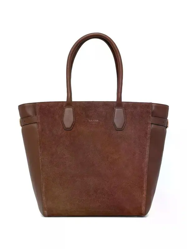 Guess Anitha Suede-panel Tote Bag - Brown