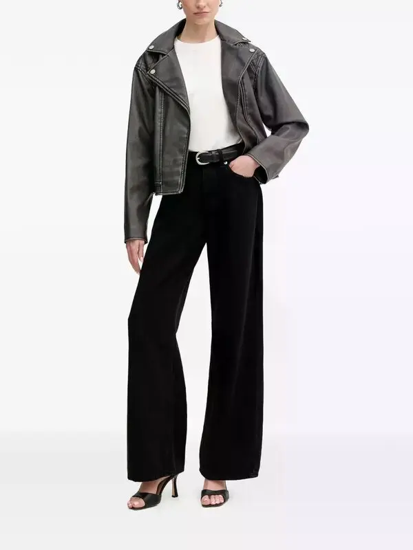 Guess Quilted-panel Biker Jacket - Grey