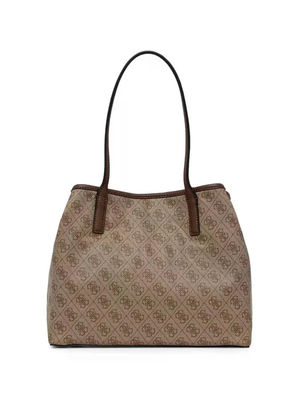 Guess Victtoria Monogram-print Shoulder Bag - Neutrals