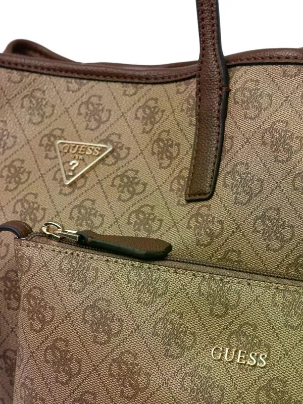 Guess Victtoria Monogram-print Shoulder Bag - Neutrals