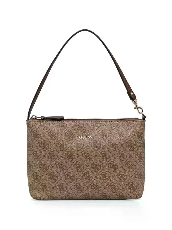 Guess Victtoria Monogram-print Shoulder Bag - Neutrals