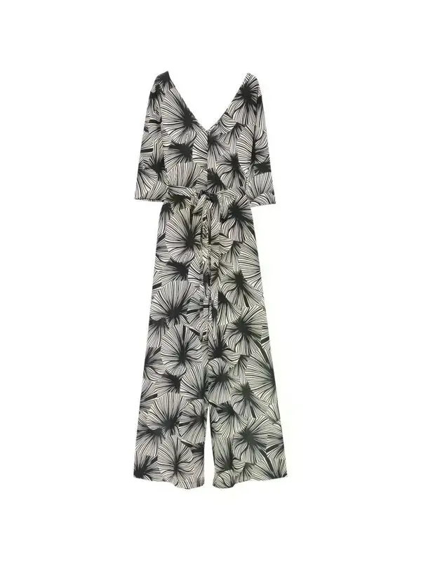 LE RJTANGE Patterned Floral-appliqué Jumpsuit