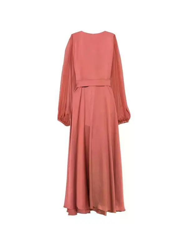 LE RJTANGE Wrap-design Belted Midi Dress