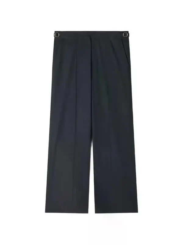 Sandro Wide-leg Wool Trousers With Buckles - Grey