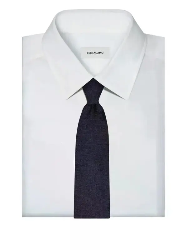 FERRAGAMO Embroidered-logo Neck Tie