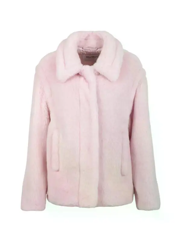 Max Mara Classic Collar Teddy Jacket - Pink