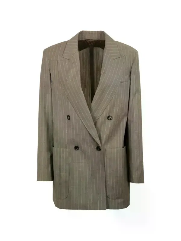 Max Mara Pinstriped Double-breasted Blazer - Brown