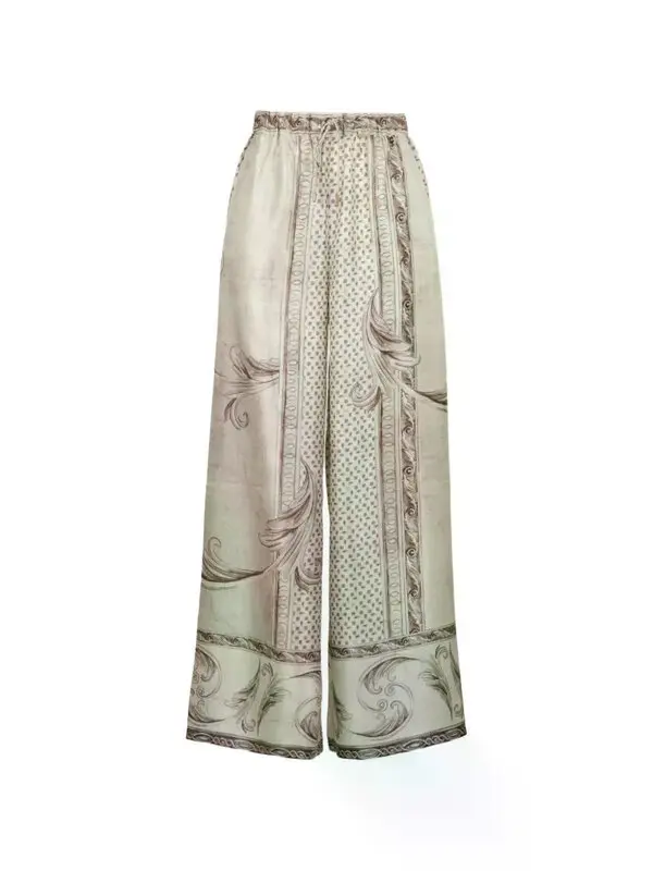 Max Mara Elasticated-waist Printed Trousers - Neutrals