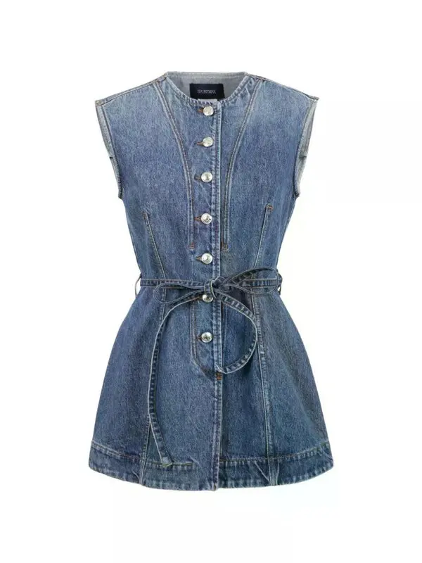 Sportmax Belted Sleeveless Top - Blue