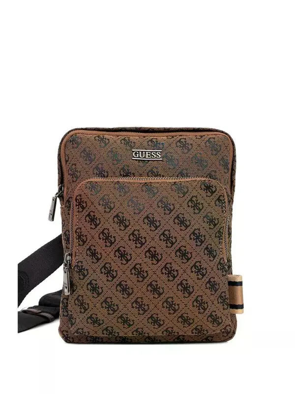 Guess Monogram-pattern Messenger Bag - Brown