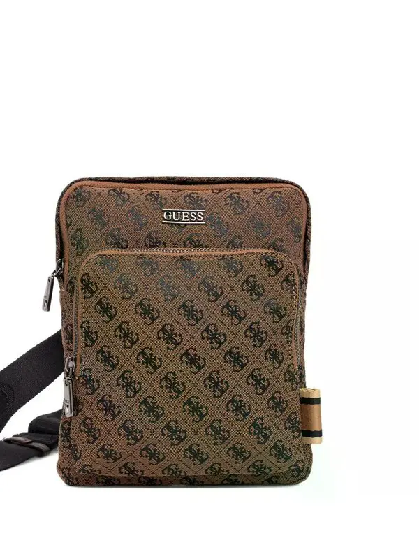 Guess Monogram-pattern Messenger Bag - Brown