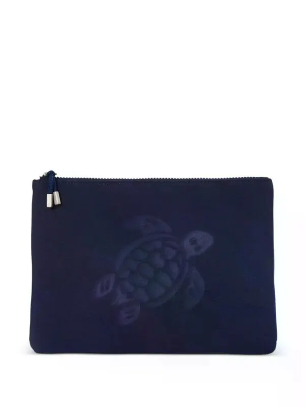 Vilebrequin Embossed Turtle Clutch - Blue