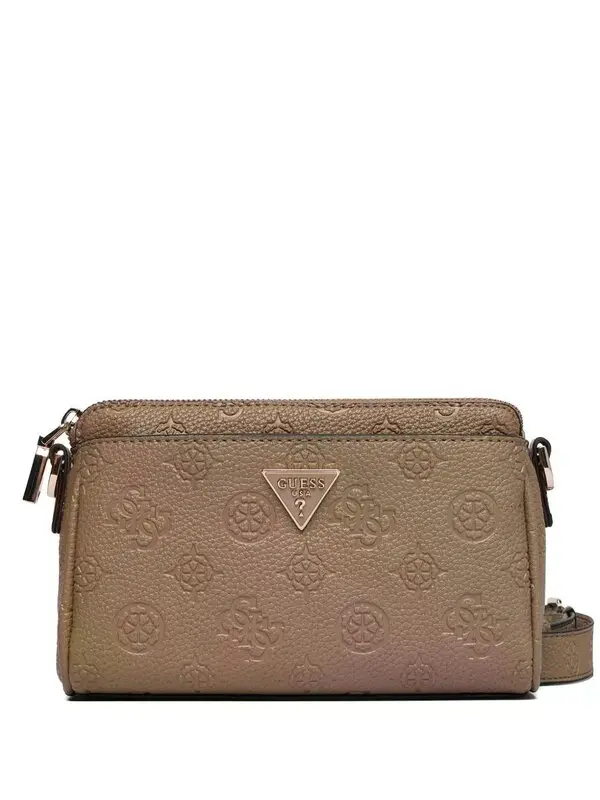 Guess Cresidia Ii Embossed-logo Cross-body Bag - Neutrals