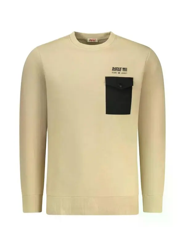 RIFLE Pocket-detail Cotton Sweatshirt - Neutrals